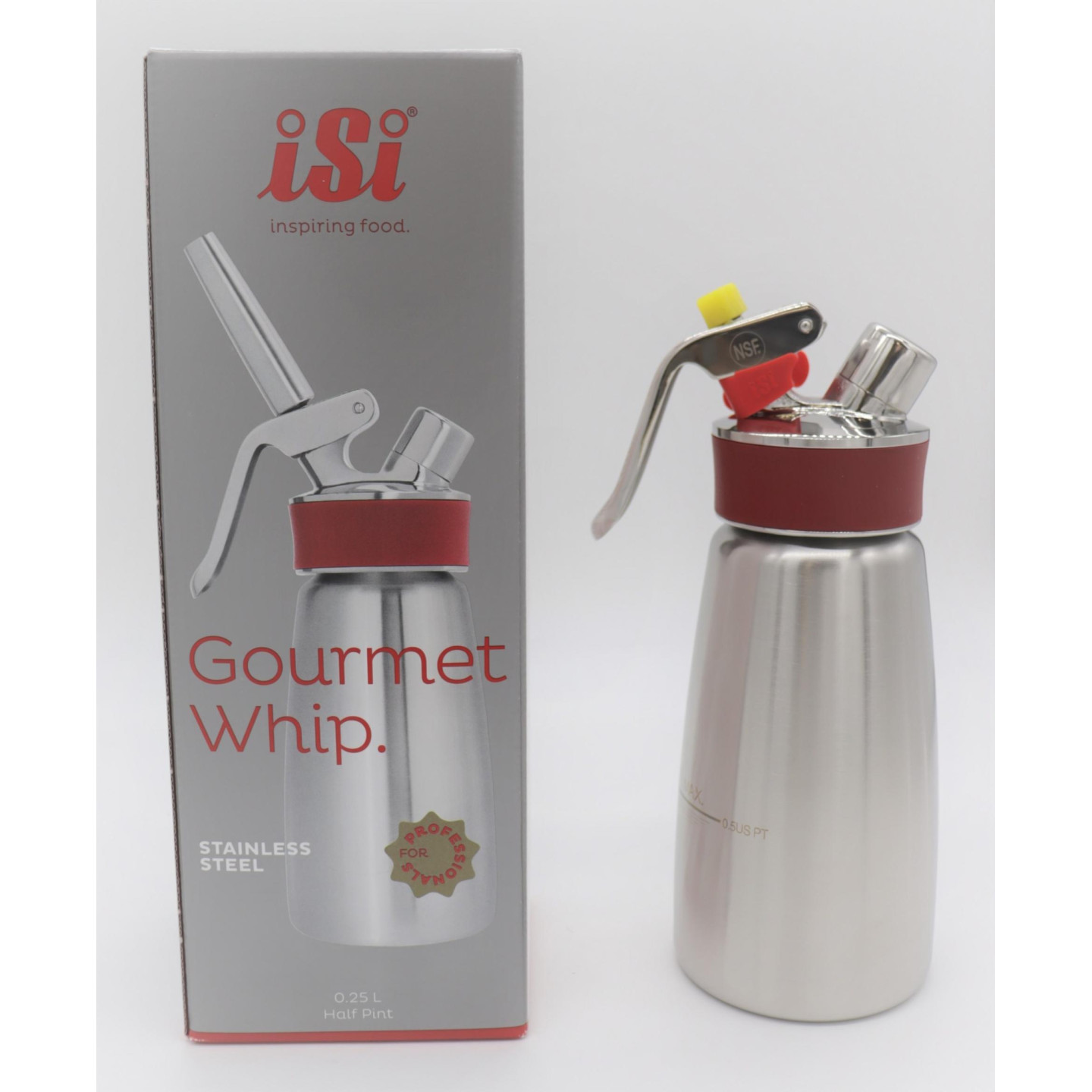 Siphon gourmet whip en inox 0,25 l