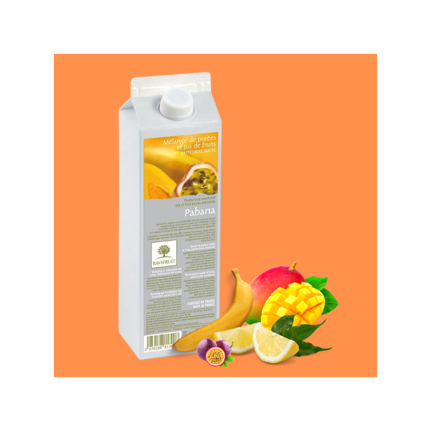 Purée de fruits passion banane mangue 1 kg Ravifruit