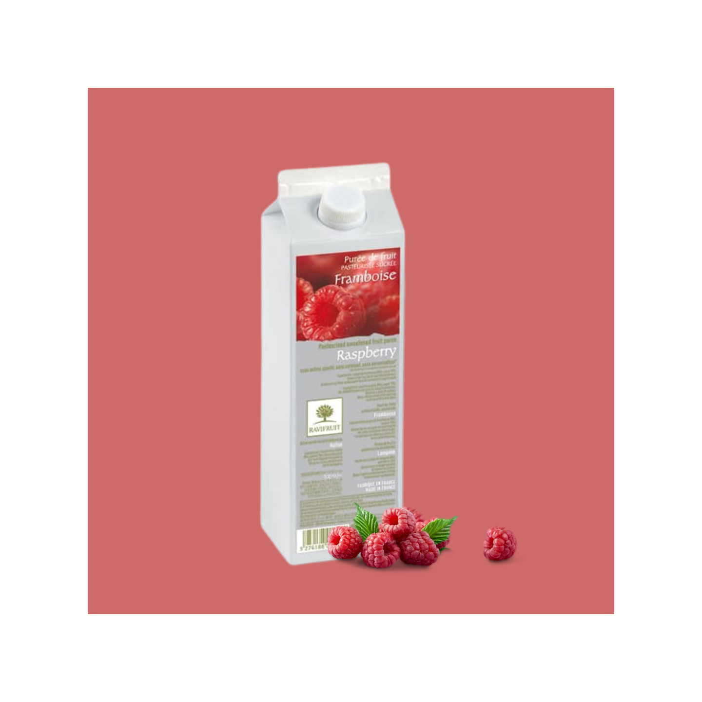 Purée de framboises sucrée 1 kg - Ravifruit