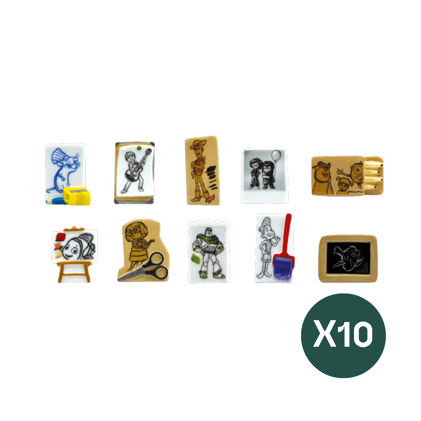 Fèves Pixar Crayonne série complète - X10